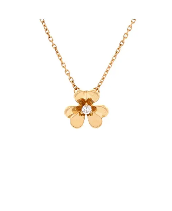 VAN CLEEF & ARPELS Mini Frivole Pendant Necklace 18k And Diamond, 16 - Gold