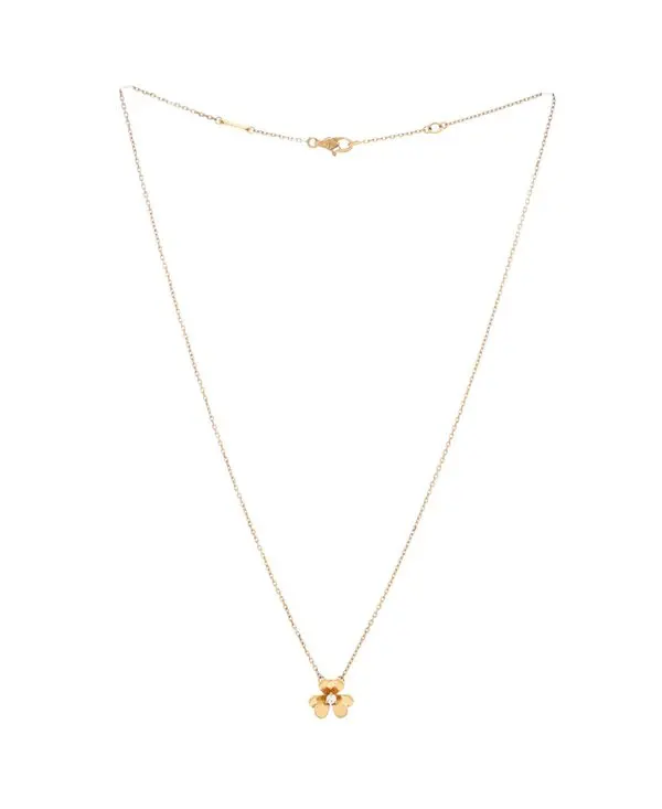 VAN CLEEF & ARPELS Mini Frivole Pendant Necklace 18k And Diamond, 16