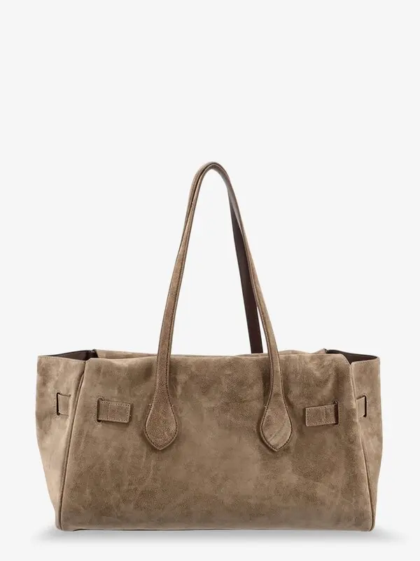 Brunello Cucinelli Suede Shoulder Bag With Logo Padlock Detail - Multicolor