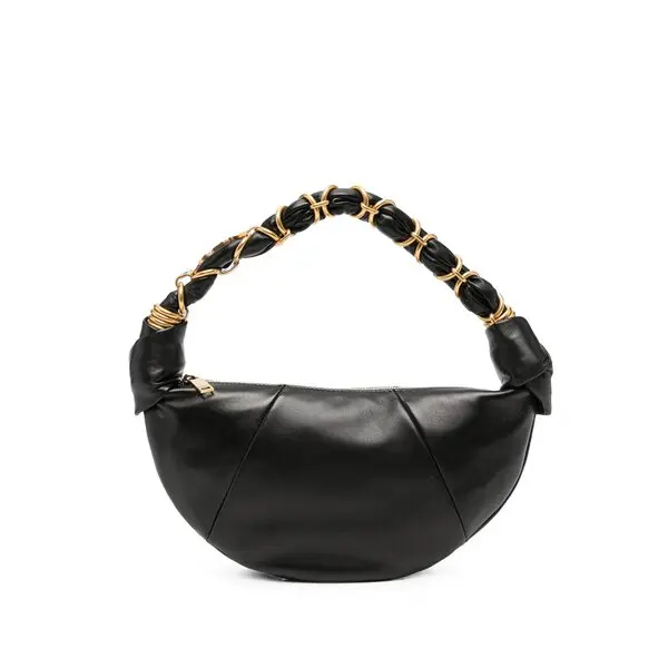 Saint Laurent Smooth Leather Knot Detail Tote Bag - Black