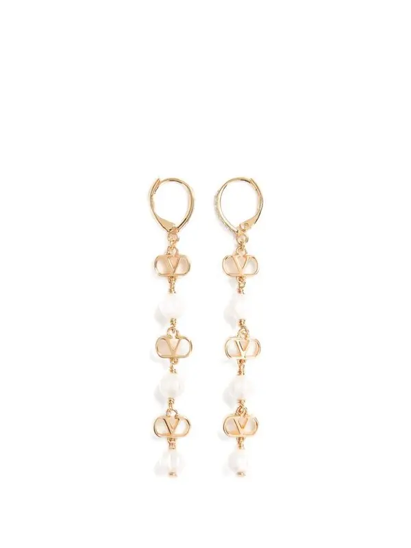 Valentino Garavani Vlogo Signature Pearl Earrings - Gold