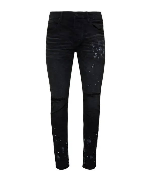 PURPLE BRAND P001 Resin Knee Slit Jeans