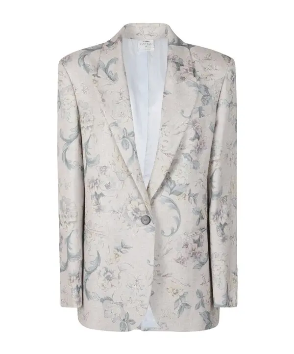 FORTE_FORTE Tailored Printed Blazer - White
