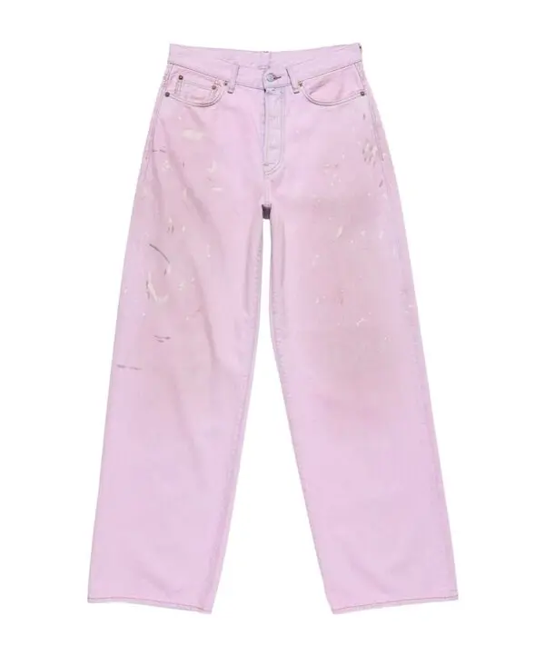 Acne Studios Belt Loop Jeans With Distressed Design - Pink