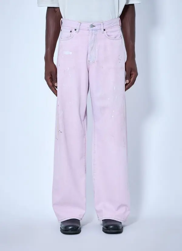 Acne Studios Belt Loop Jeans With Distressed Design - Pink