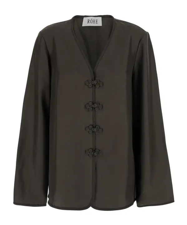 RÓHE Mandarin Closure Satin Top