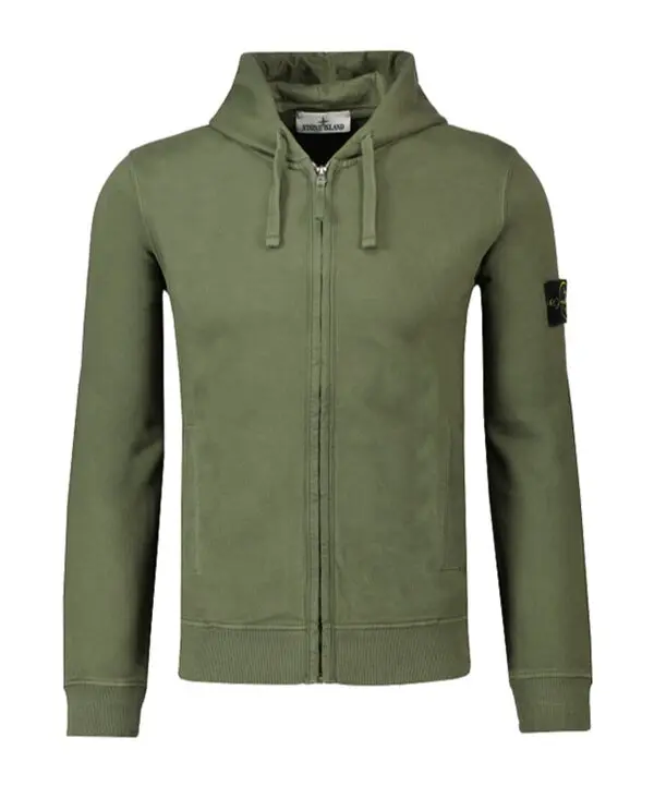 Stone Island Logo Patch Zip-up Hoodie