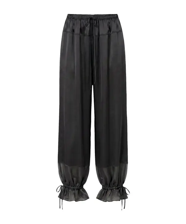 Ulla Johnson Camile Silk Cinched Pant - Black