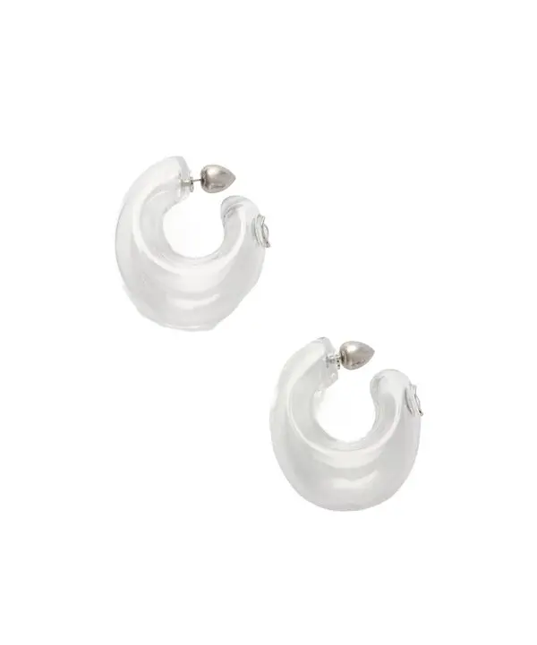 Alaïa Glass Hoop Earrings - White