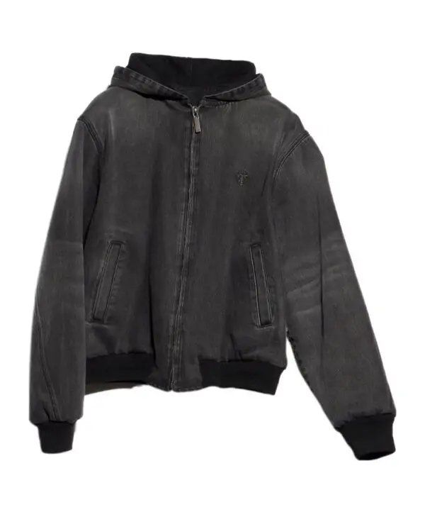 Gucci Reversible Cotton Denim Zip Jacket With Hood