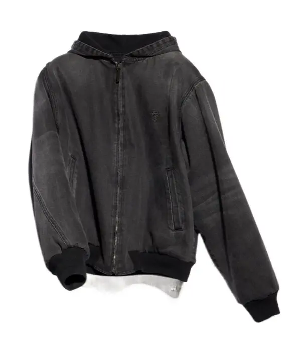 Gucci Reversible Cotton Denim Zip Jacket With Hood