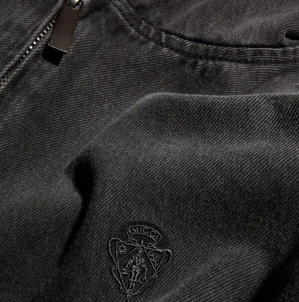 Gucci Reversible Cotton Denim Zip Jacket With Hood