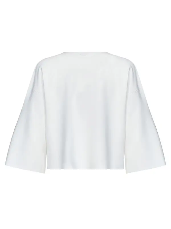 Max Mara V-neck Cropped Jumper With Button Detail - White