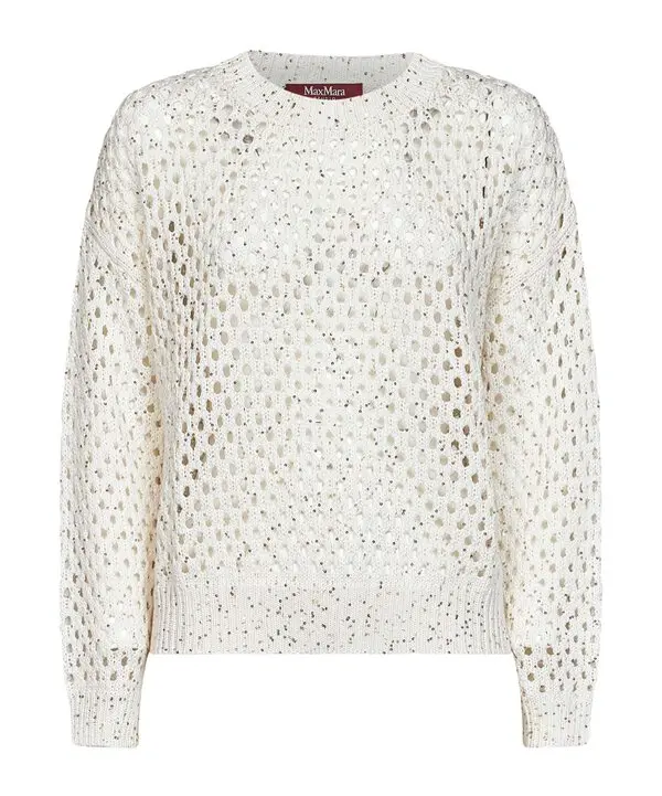 Max Mara Sequinned Boxy Jumper - White