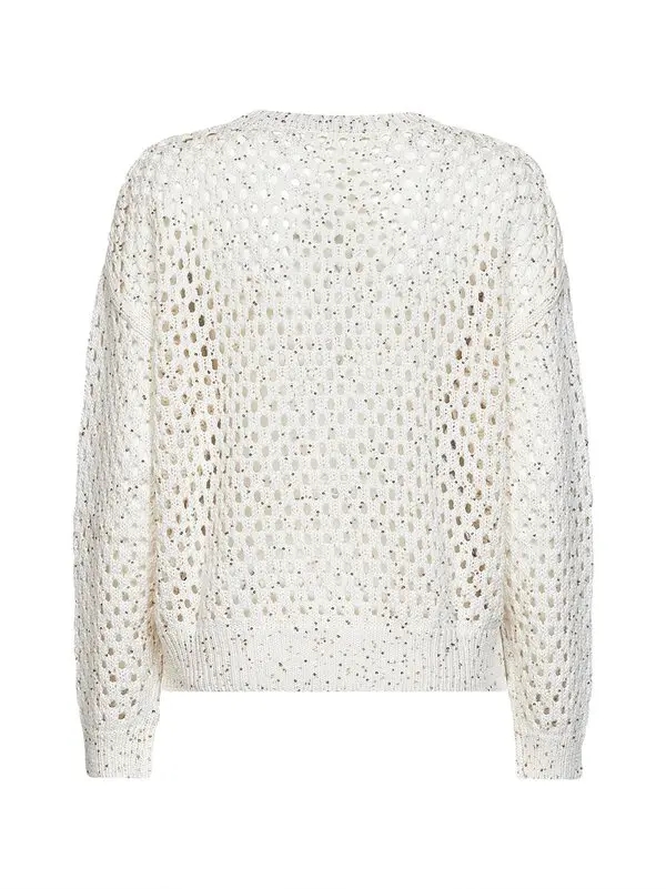 Max Mara Sequinned Boxy Jumper - White