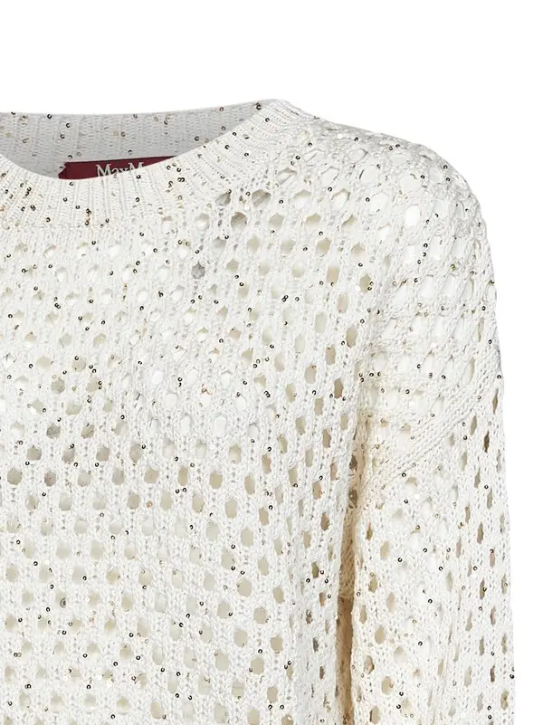 Max Mara Sequinned Boxy Jumper - White