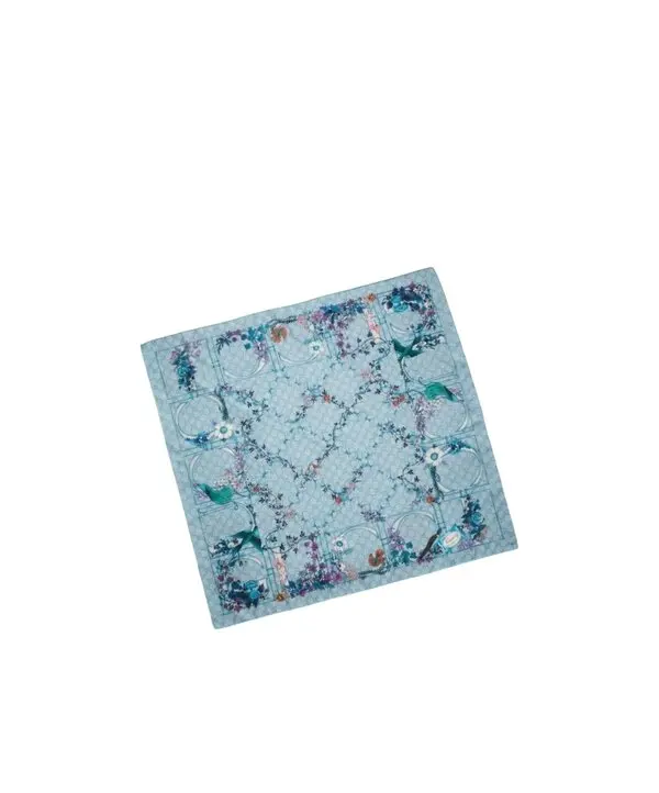 Gucci Printed Silk Twill Carr - Light Blue