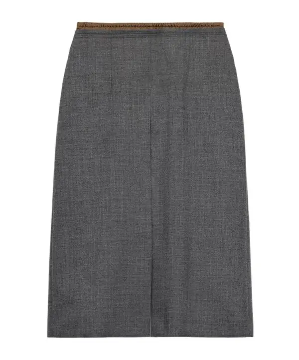 Prada Rush Stitch Midi Skirt - Slate Ash