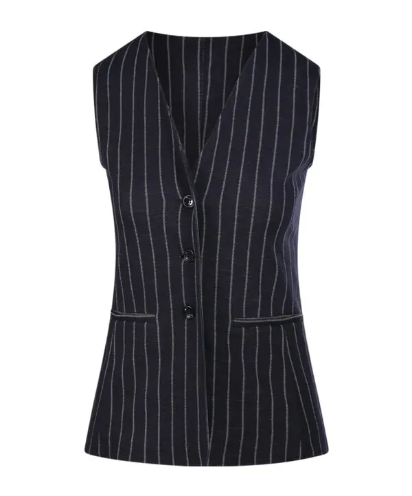 Max Mara Riccio Striped Button-up Vest