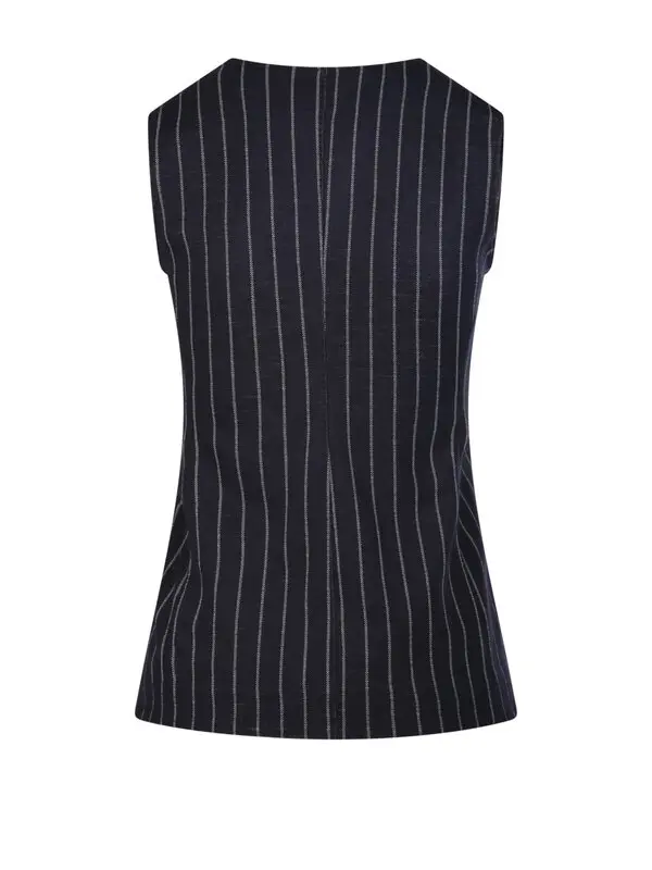 Max Mara Riccio Striped Button-up Vest