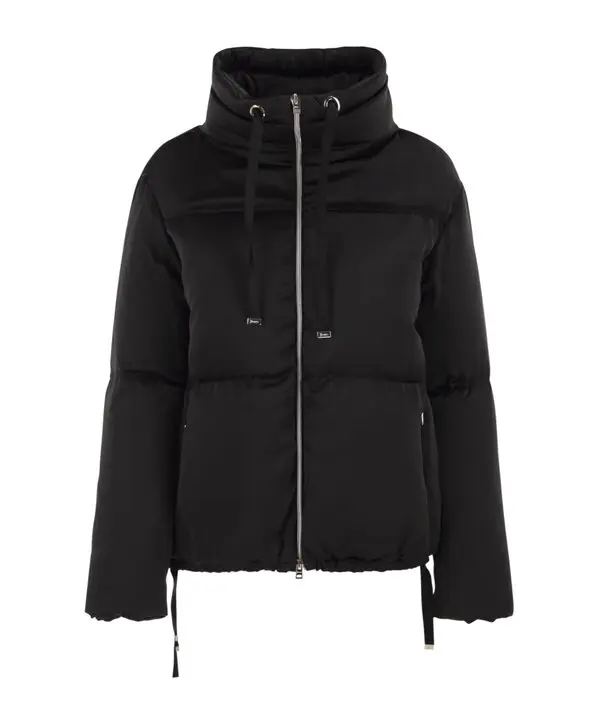 Herno High-neck Padded Down Jacket With Drawstring Collar - Black
