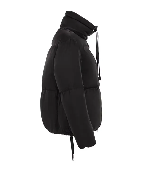 Herno High-neck Padded Down Jacket With Drawstring Collar - Black