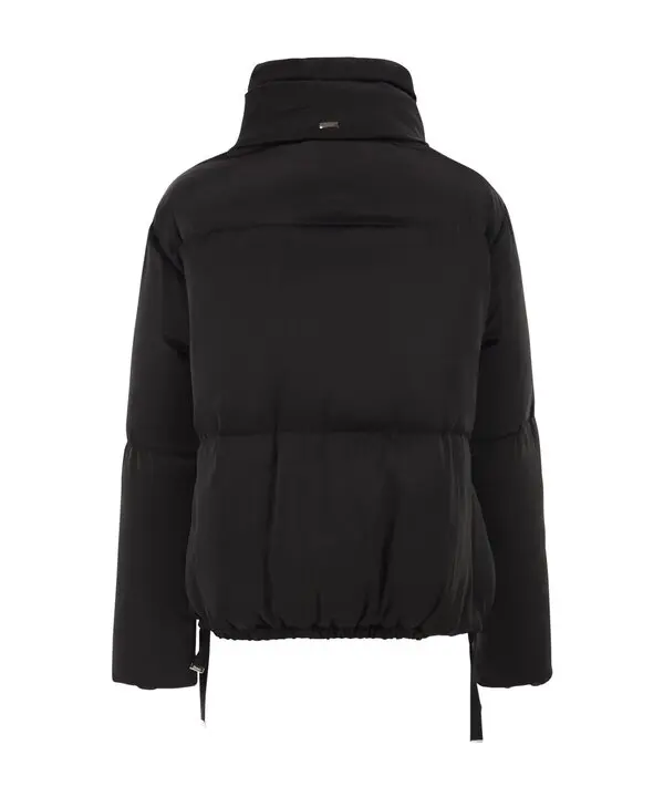 Herno High-neck Padded Down Jacket With Drawstring Collar - Black
