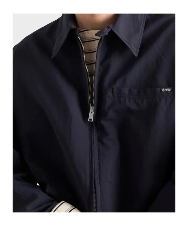 Prada Zip-up Bomber Jacket With Shirt Collar