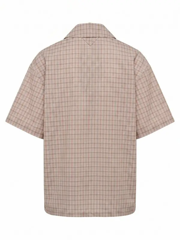 Prada Short-sleeved Checked Shirt - Nude