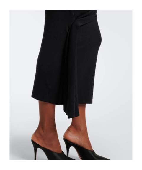 MUGLER Draped Wool-blend Jersey Midi Dress