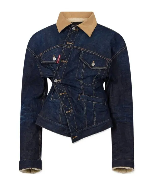 Dsquared2 Dark Urban Wrap Oversized Jean Jacket