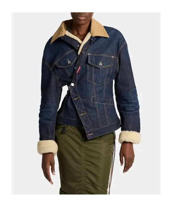 Dsquared2 Dark Urban Wrap Oversized Jean Jacket