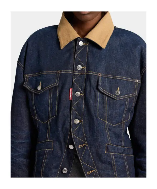 Dsquared2 Dark Urban Wrap Oversized Jean Jacket