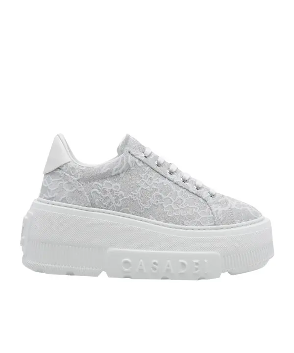 Casadei Nexus Rigel Lace Platform Low-tops - Silver/white