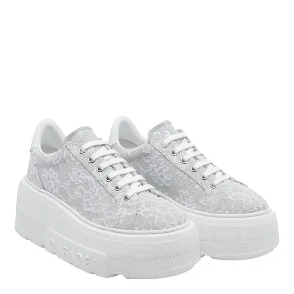 Casadei Nexus Rigel Lace Platform Low-tops - Silver/white