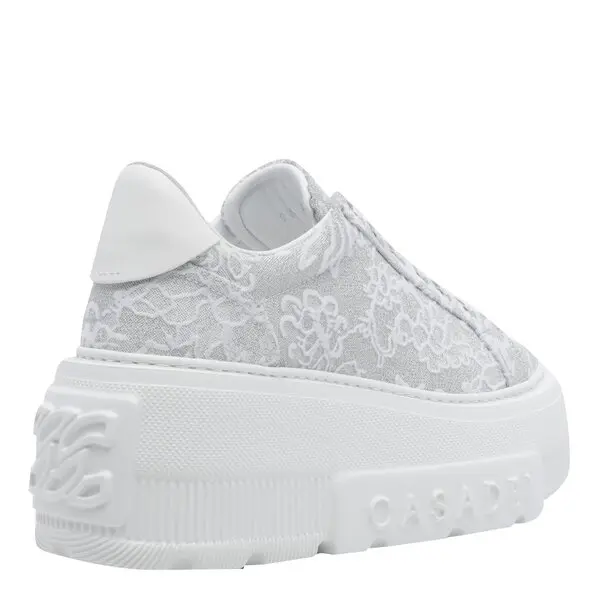 Casadei Nexus Rigel Lace Platform Low-tops - Silver/white