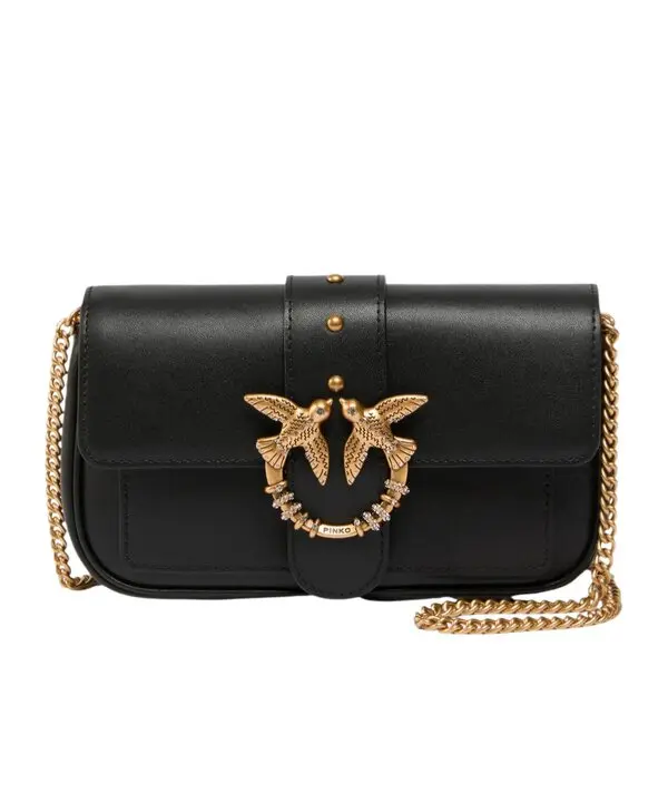 Pinko Love Buckle Shoulder Bag - Black