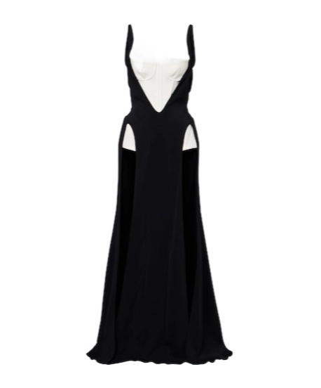 MUGLER Re/edit Jeu De Paume Crêpe Gown - Black