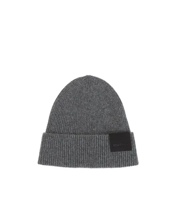 TOM FORD Cuffed Knit Hat - Light Charcoal