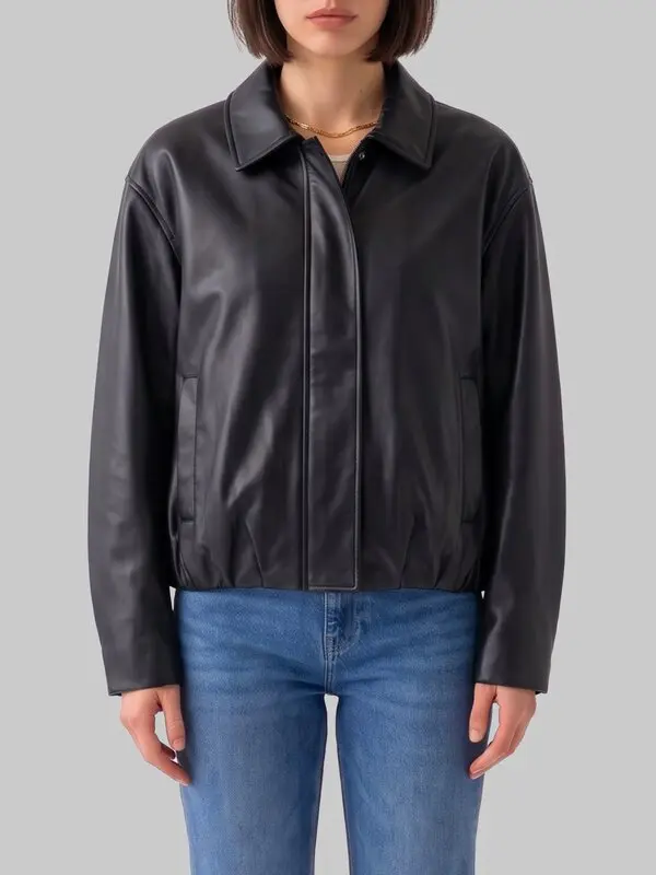 ARMA Melis Leather Boxy-fit Jacket - Black