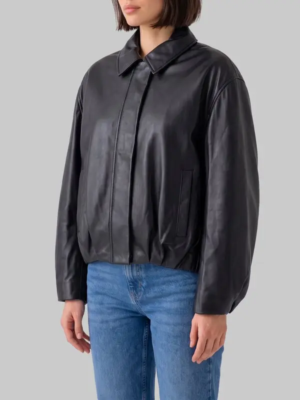 ARMA Melis Leather Boxy-fit Jacket - Black