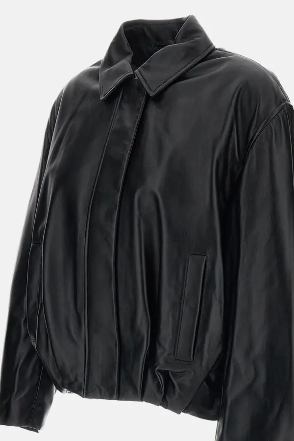 ARMA Melis Leather Boxy-fit Jacket - Black