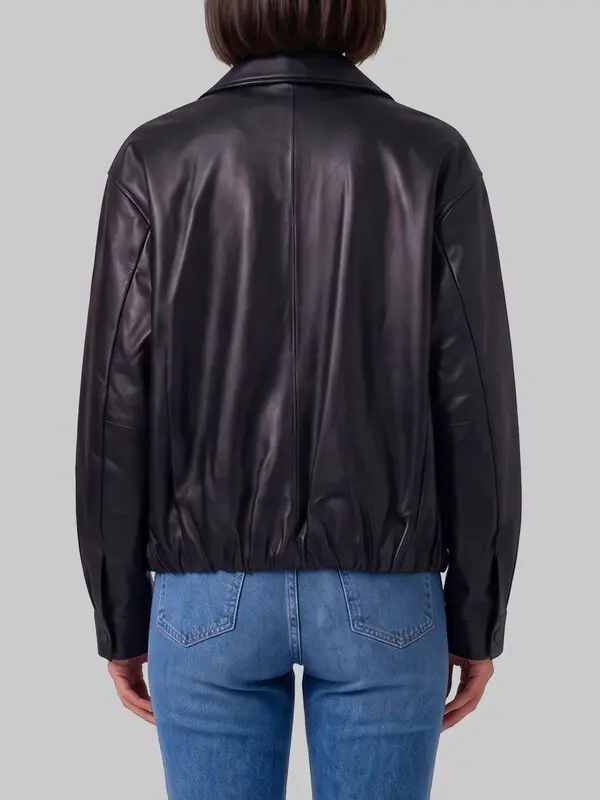 ARMA Melis Leather Boxy-fit Jacket - Black