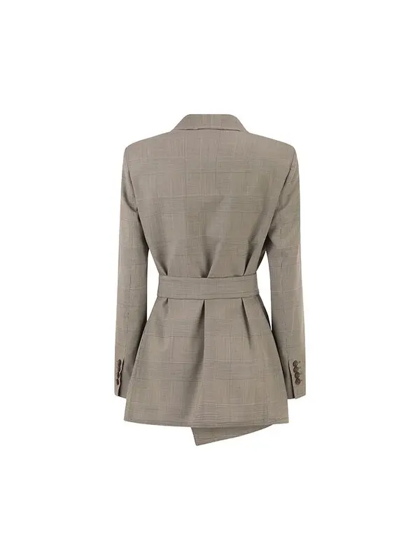 Max Mara Checked Belted Blazer