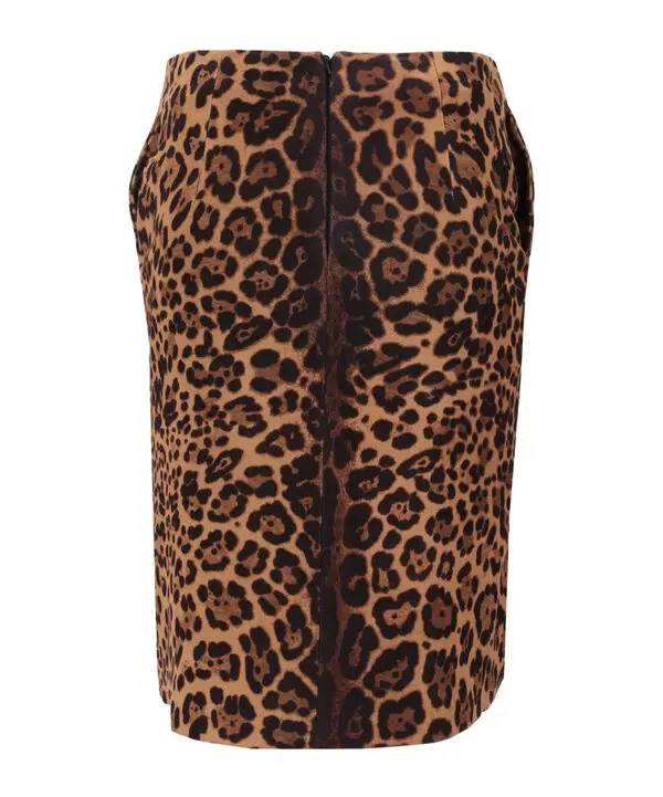 Lela Rose Leopard Print Skirt