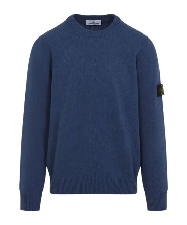 Stone Island Long-sleeved Knitted Pullover - Blue