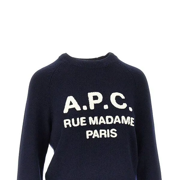 A.p.c. Logo Embroidered Raglan-sleeve Sweater