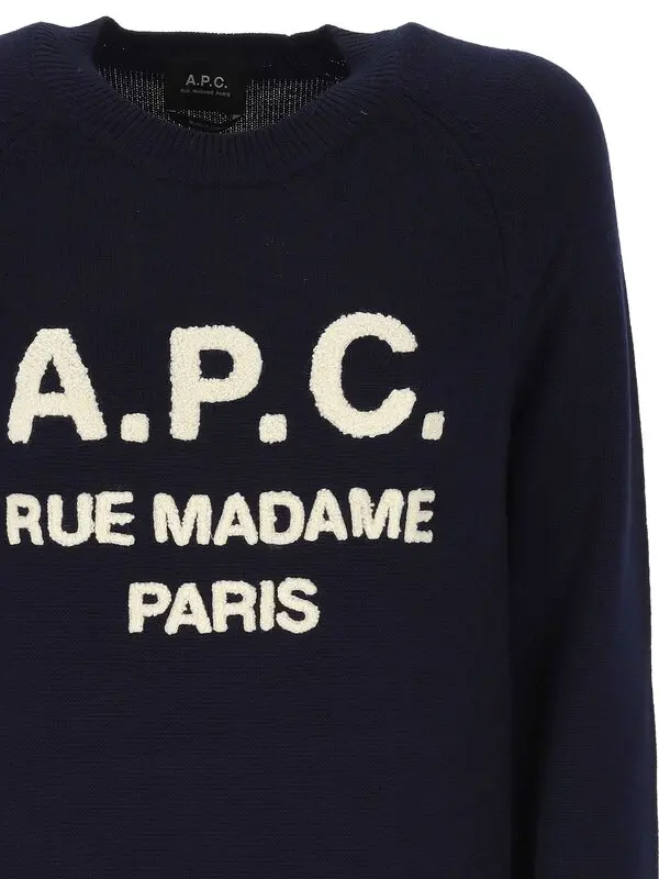 A.p.c. Logo Embroidered Raglan-sleeve Sweater