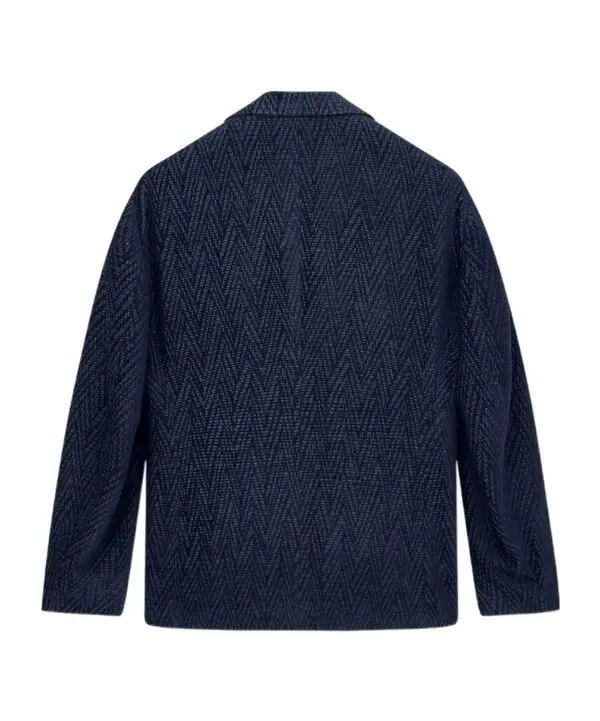 Giorgio Armani Blazer Regular Fit With Silk And Chenille Macro Chevron