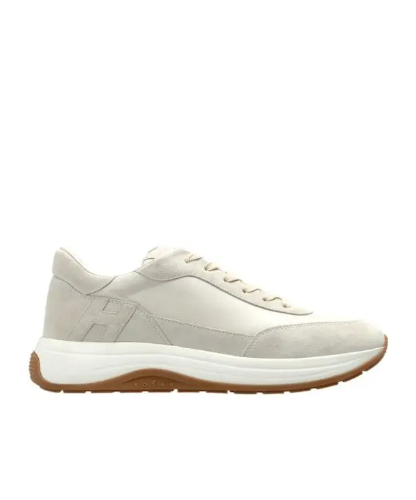 Hogan Round Toe Lace-up Casual Sneakers - White
